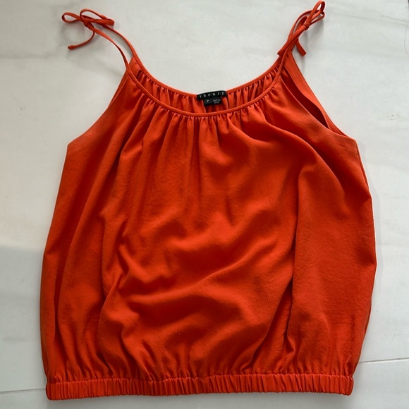 Theory | Tops | Theory Orange Poly Tank Petite | Poshmark
